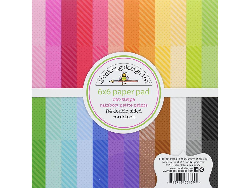 Doodlebug Petite Print Paper Pad 6x6 Dot/St Rainbw - Walmart.com