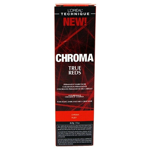 L'oreal Paris Chroma True Reds Permanent Hair Color, Chroma Ruby, 1.74 ...