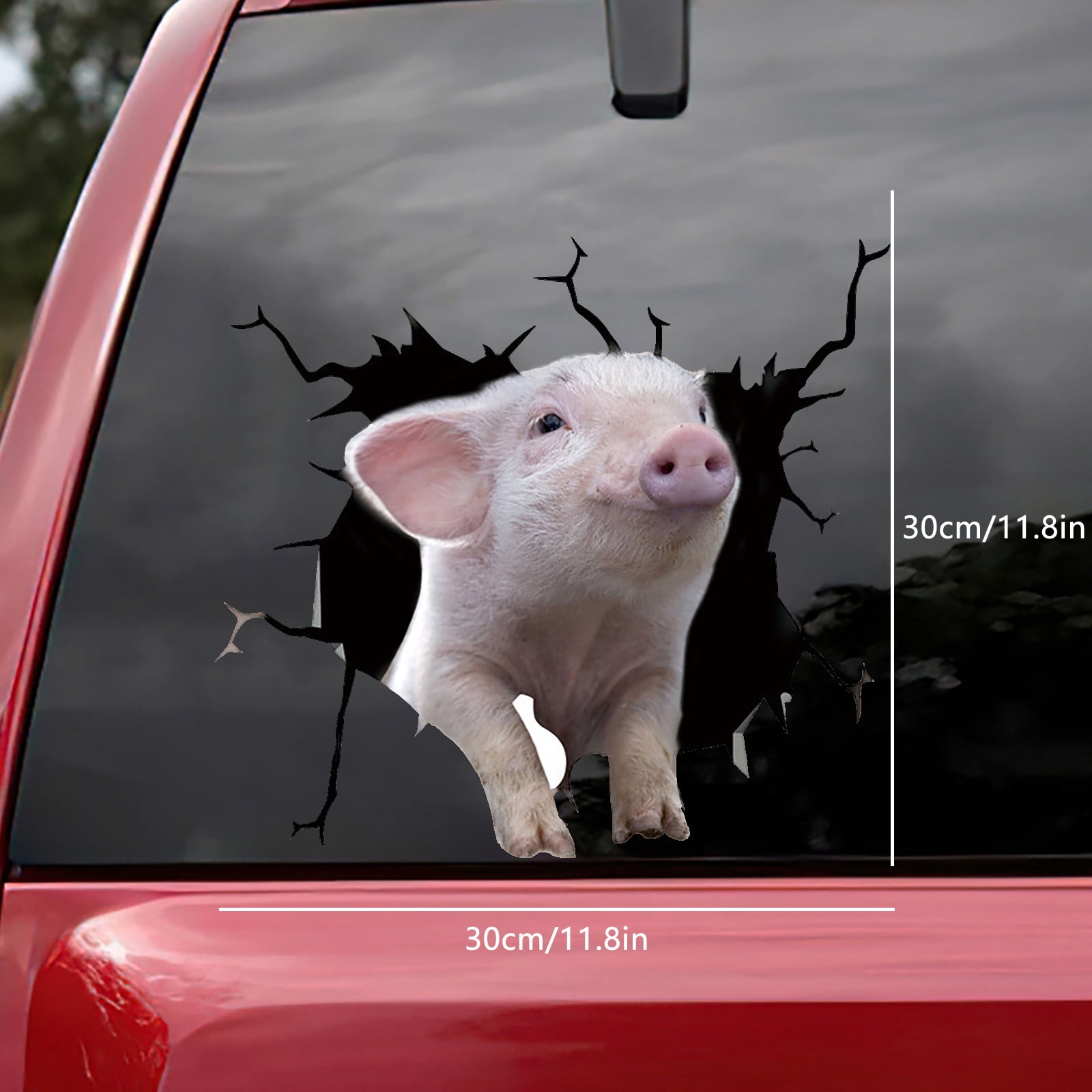 Cuoff Room Decor Bathroom Decor Wall Decor ~ ️~3D Pig Crack Sticker PVC ...