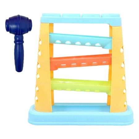 3 Levels Race Ball Ramp Track with 4 Balls and Hammer Maze Toddlers ...