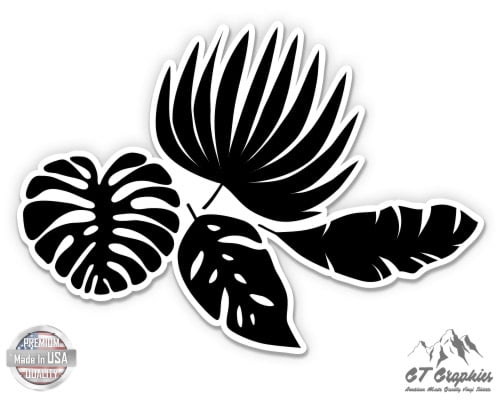 Tropical Leaves - 12" Vinyl Sticker Waterproof Decal - Walmart.com