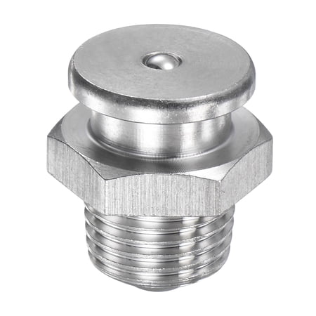Uxcell 1/4-19G Male Thread 304 Stainless Steel Push Button Grease Oil ...