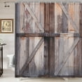 Rustic Barn Door Shower Curtain, Farmhouse Rust Wooden Garage Old Door ...