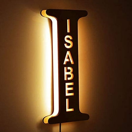 Personalized LED Night Light Initial Letter Light Custom Wooden ...