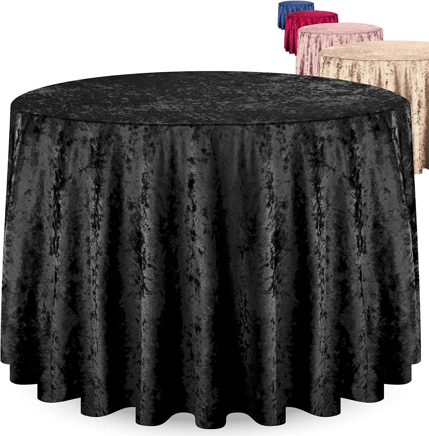 Elegant Round Table Cloth - 108 Inch, Made With Fine Crushed-Velvet ...