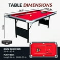 Hathaway Fairmont Portable 6 ft. Pool Billiard Table with red felt ...