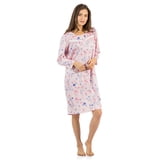 Casual Nights Women's Cotton Blend Long Sleeve Nightgown - Blossom ...