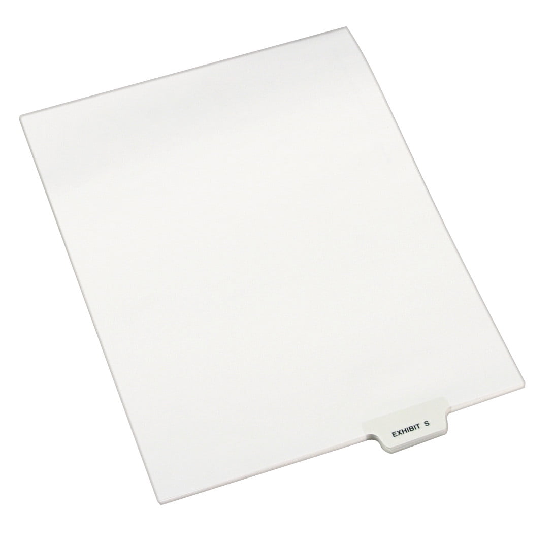 Avery-Style Preprinted Legal Bottom Tab Dividers, Exhibit S, Letter, 25 ...
