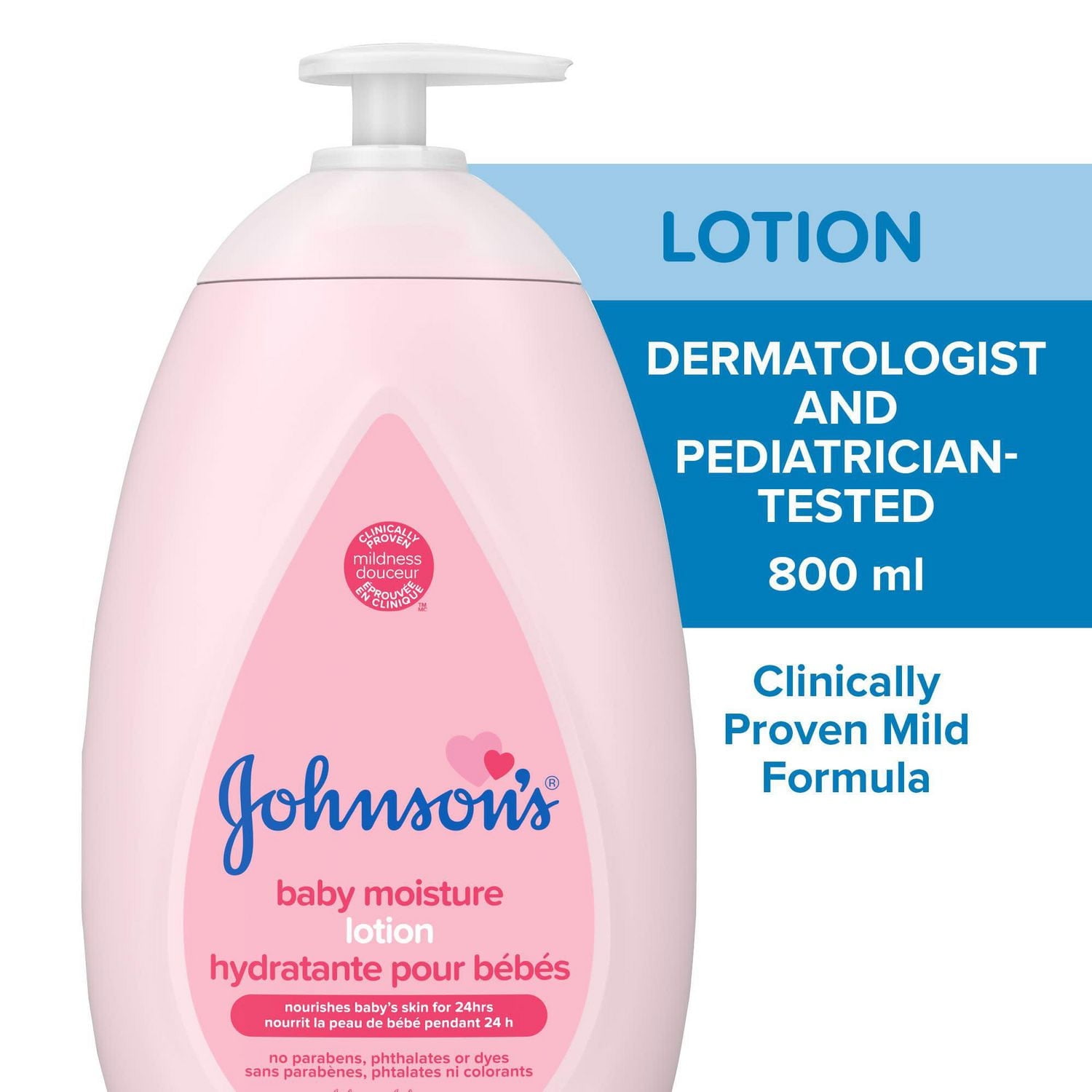 Johnson's Baby Lotion, Body Moisturizer for Dry, Delicate Skin, 800 mL ...
