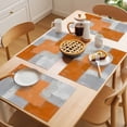 Abstract Graffiti Art Cotton Linen Placemats Set of 6, Orange Grey ...