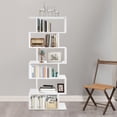 S-Shaped Bookshelf, 6-Tier Modern Geometric Bookcase, Tall Freestanding ...