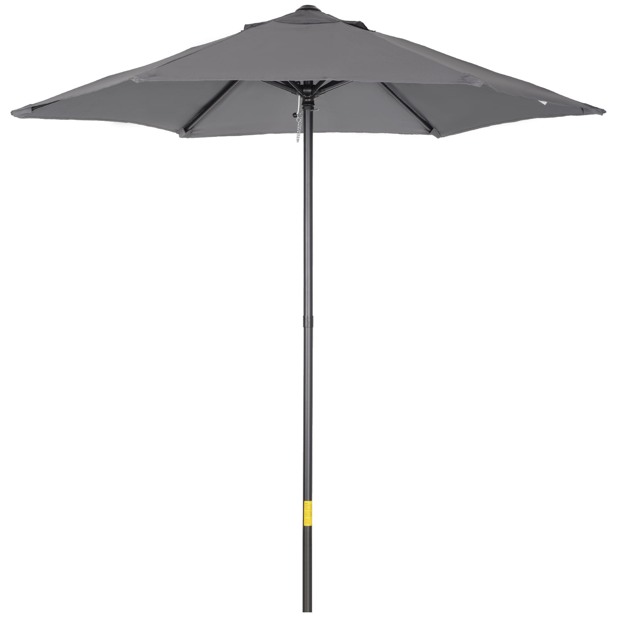 Outsunny 6.6FT Patio Umbrella, Outdoor Parasol with 6 Ribs Dark Grey ...
