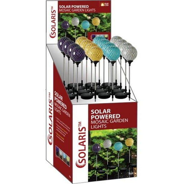 Alpine Corp SLY180A Solar Mosaic Glass Garden Stakes 6 Pack of 16 ...