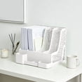 4 Tier Desk File Organizer, Vertical Letter Tray with Detachable Pen ...