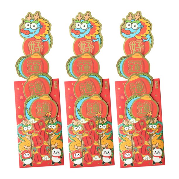 jinwen 3 Pieces Chinese Lunar New Year Red Envelopes for Holidays Party ...