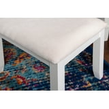 Linon 2 Piece Adult Timeless Storage Vanity and Stool Table Set White ...