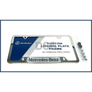 Mercedes-Benz Chrome Star Logo Black Steel License Plate, Genuine ...