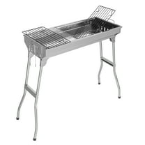 "Outsunny 28"" Large Outdoor Stainless Steel Portable Folding Charcoal BBQ Grill Set" - Walmart.com