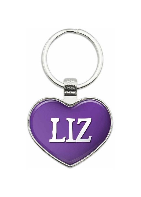 Izzy - Names Female Metal Heart Keychain Key Chain Ring, Rainbow ...