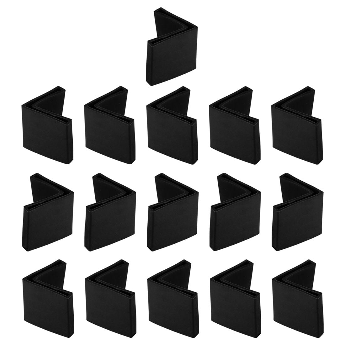 16 Pcs Black Soft PVC Angle Iron Foot L Shape Edge Leg Cover 45mm x ...
