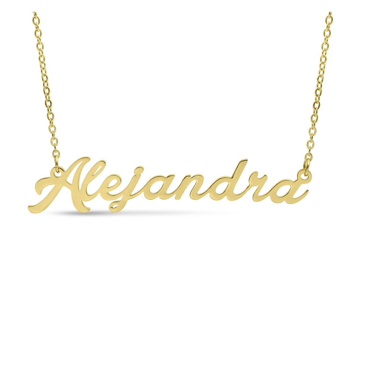 SuperJeweler Alejandra Nameplate Necklace in Gold, 16 inches All Names ...