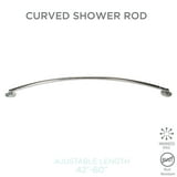 Bath Bliss Suction Cup Mount Aluminum Curved Shower Rod in Chrome ...