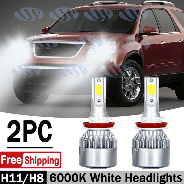For GMC Acadia 2007-2012 2Pcs 6000K 100W H11 LED Headlight Bulbs Low ...