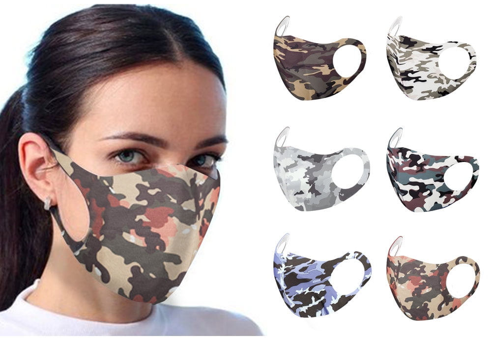 Cloth Face Mask Reuseable Washable Camouflage (6 Pack) - Walmart.com