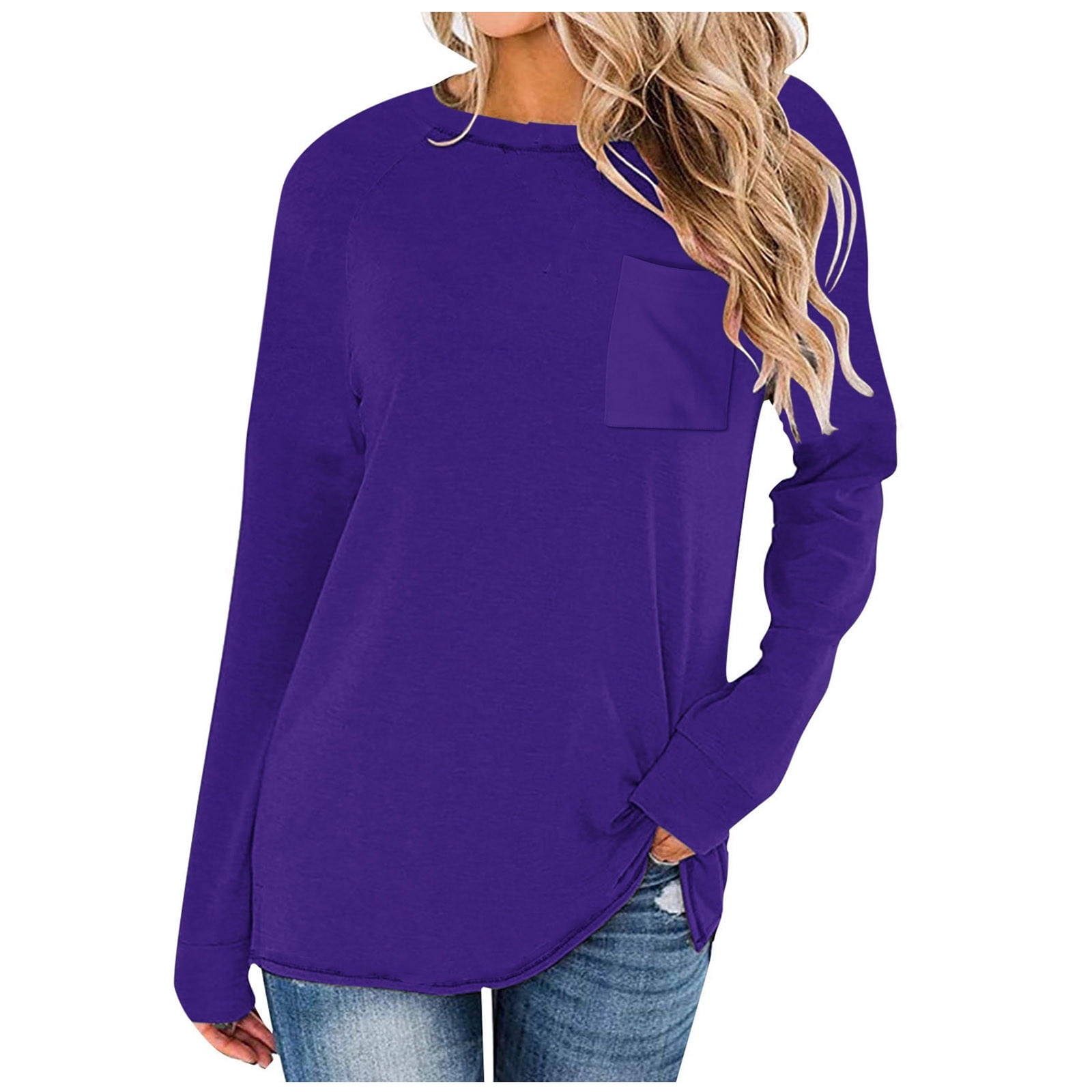 Click here for Timegard Womens Tops Crewneck Long Sleeve Drop Sho... prices