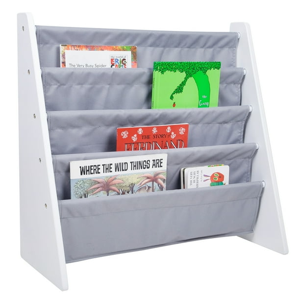 Wildkin Canvas Sling Book Shelf for Boys and Girls, Wooden Design ...