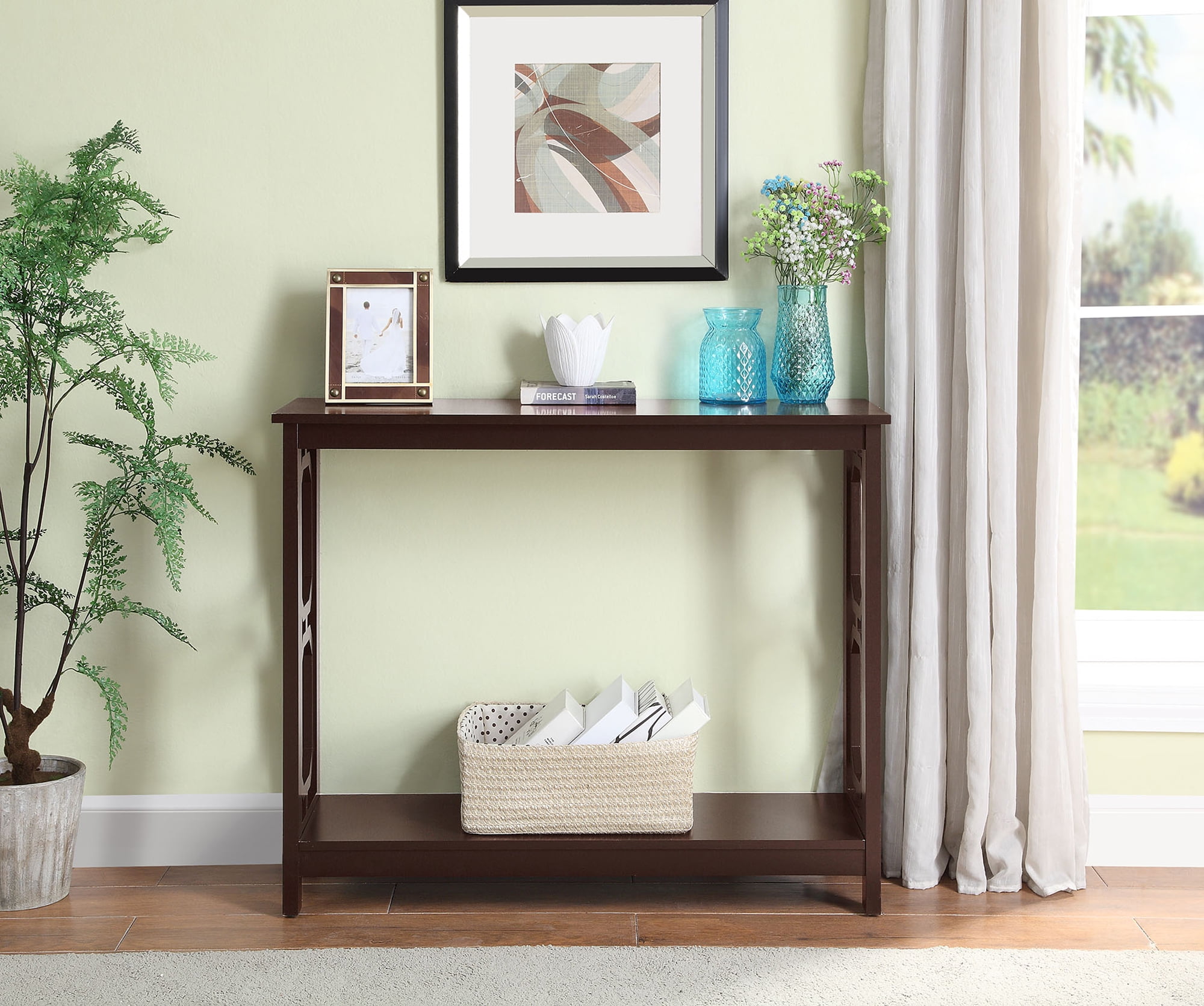 Convenience Concepts Omega Console Table with Shelf, Espresso - Walmart.com