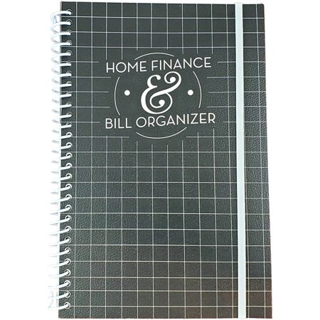 Home Finance & Bill Organizer with Pockets (Black Grid Paper) | Walmart ...