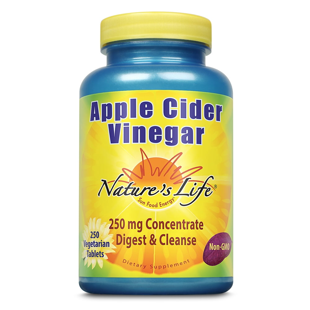 Nature's Life Apple Cider Vinegar, 250 Mg, 35 % Acetic Acid | 250 ...