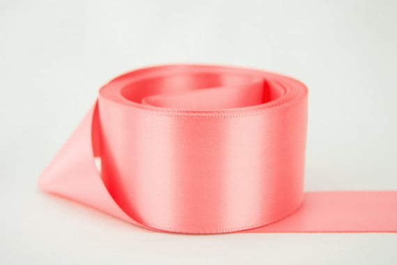 Ribbon Bazaar Double Faced Satin 3/8 inch Pink Delight 50 yards 100% ...