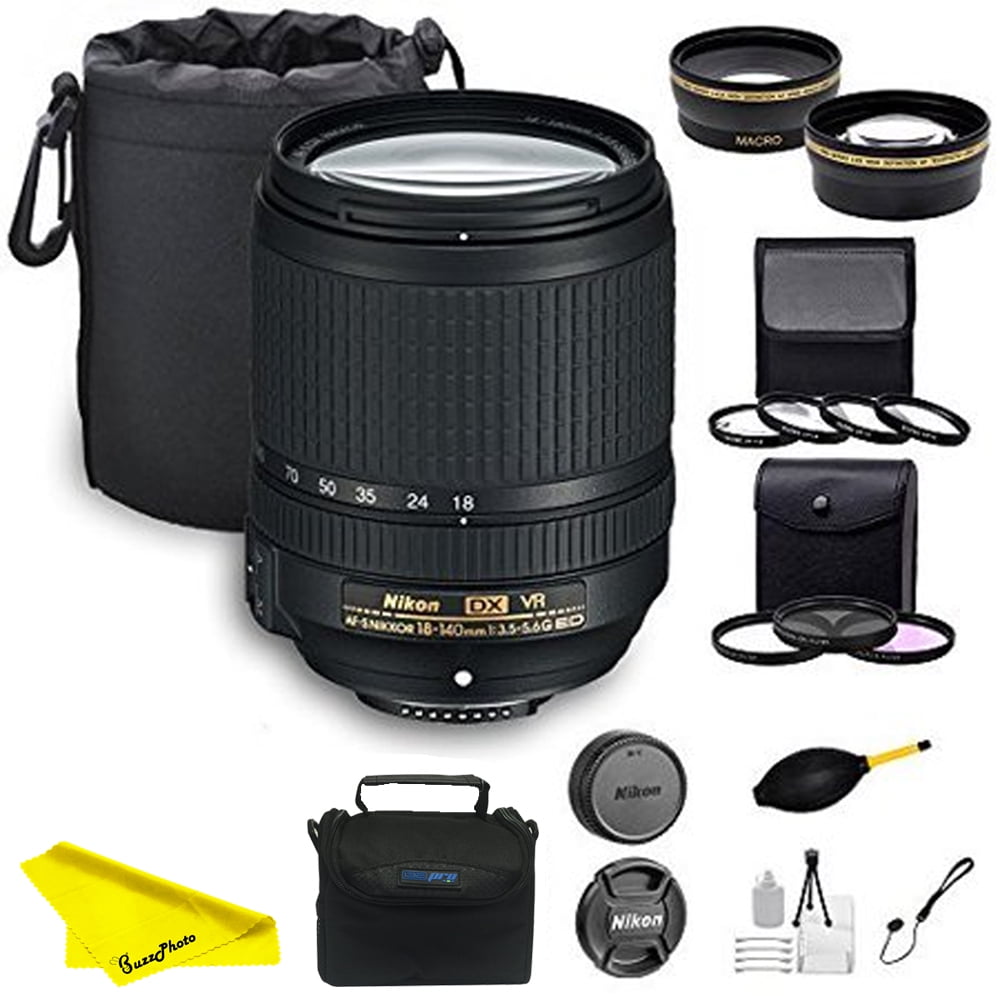 Nikon 18-140mm f/3.5-5.6G ED VR AF-S DX NIKKOR Zoom Lens + Buzz-photo ...