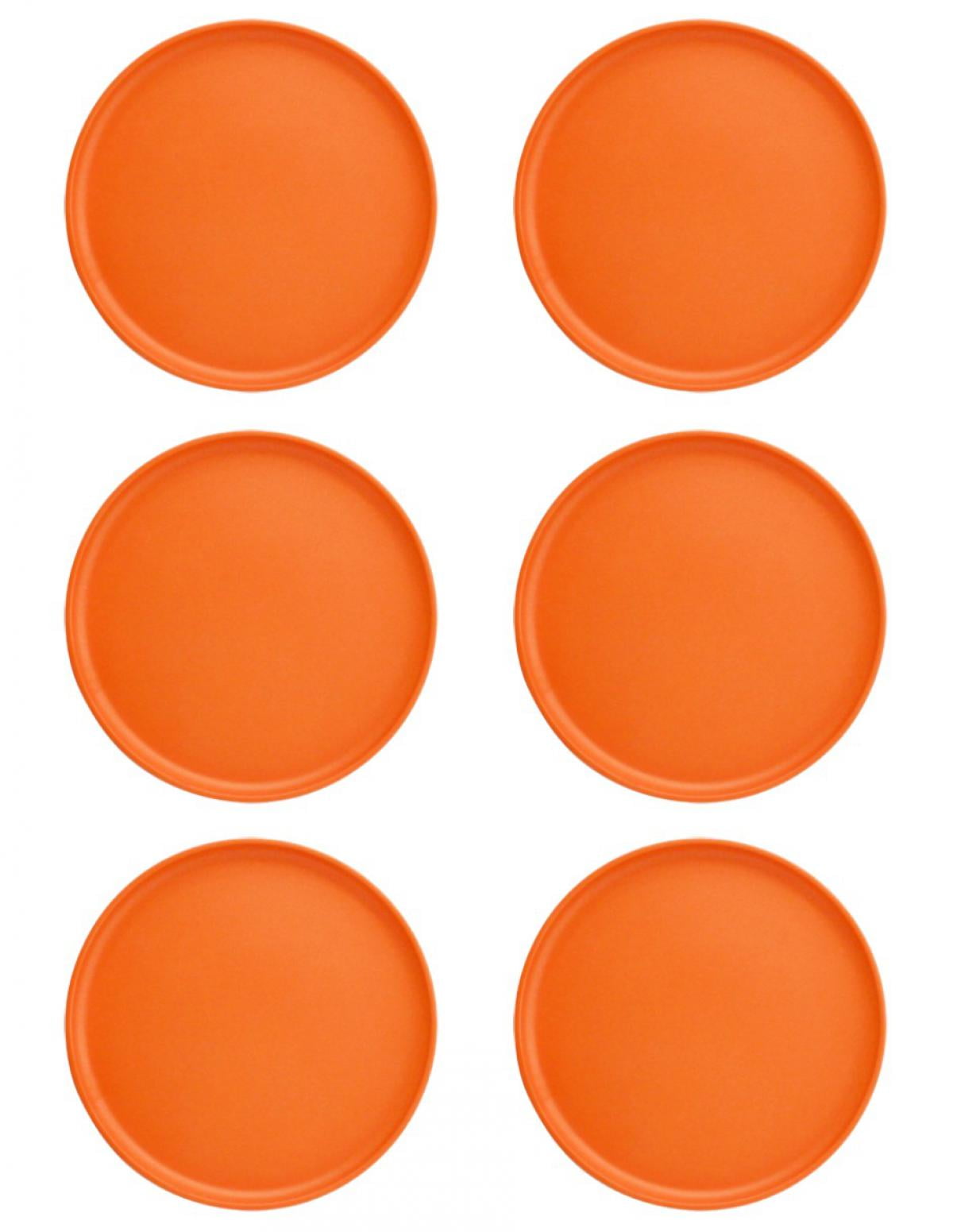 Juego 6 Platos Galerias El Triunfo De Melamina Naranja Liso 20cm ...