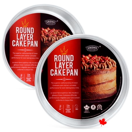Crown 8 inch Cake Pans, 3" Deep, Set of 2, Professional Baking Pans ...