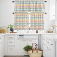 Color Stripes Kitchen Curtains and Valances Set, Pink Blue Green ...