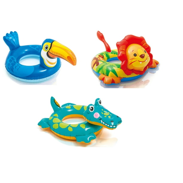 3PC SET: Intex Big Animal Swim Ring Kids Pool Float Tube- Alligator ...
