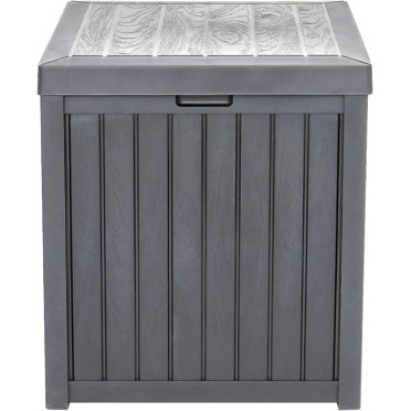 Zimtown 36gal Outdoor Garden Plastic Storage Deck Box Round Thickened ...