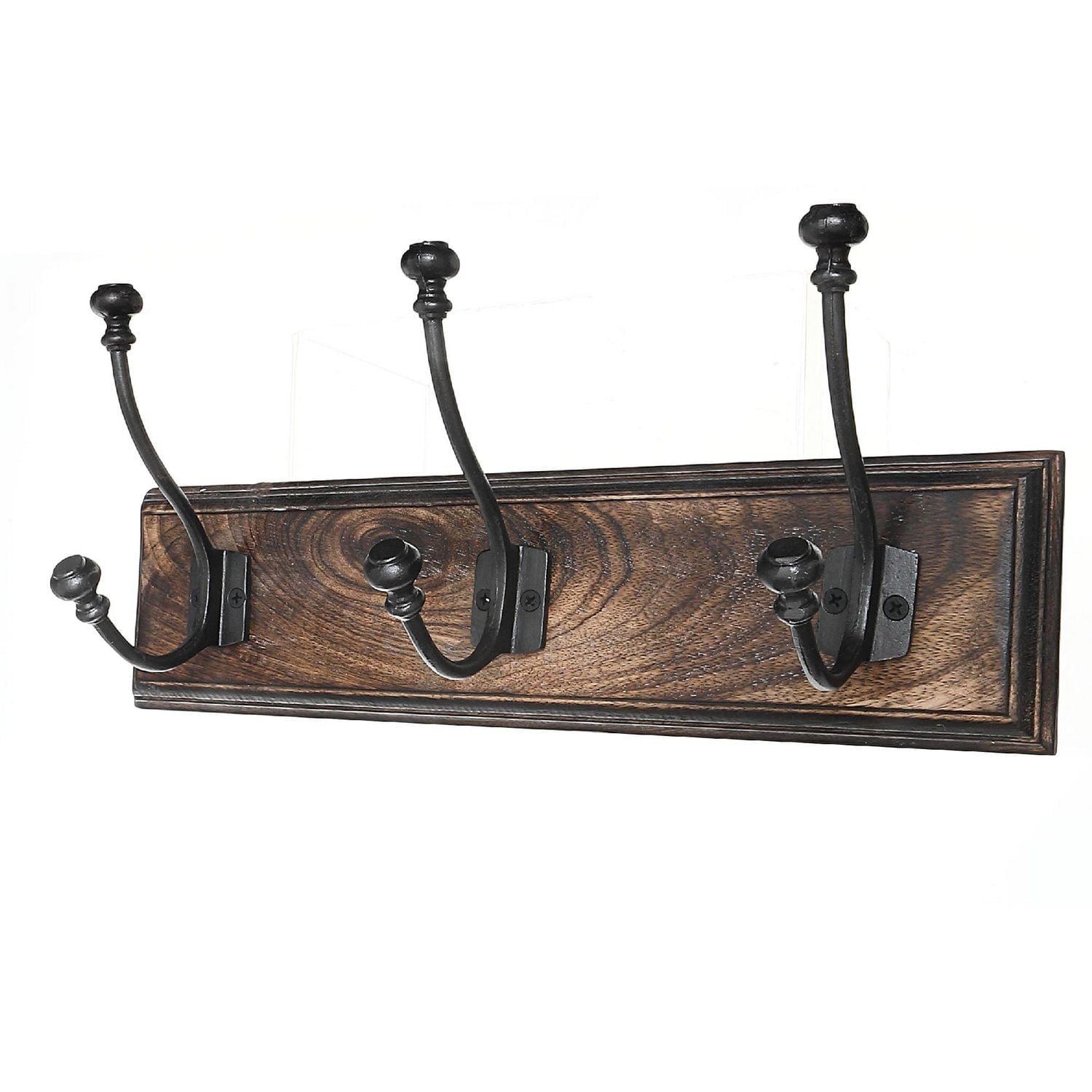 Click here for Ih Casadécor Triple Gun Metal Iron Hooks On Wood B... prices