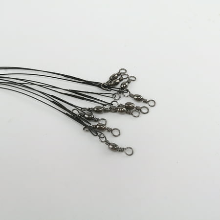 10pcs Fishing Wire Leaders Stainless Steel Spinner; Connector Leader ...