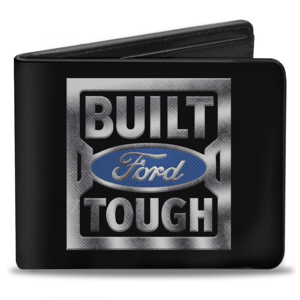 Ford Wallet, Bifold, Built Ford Tough Logo Black Silver Gradient Blue ...