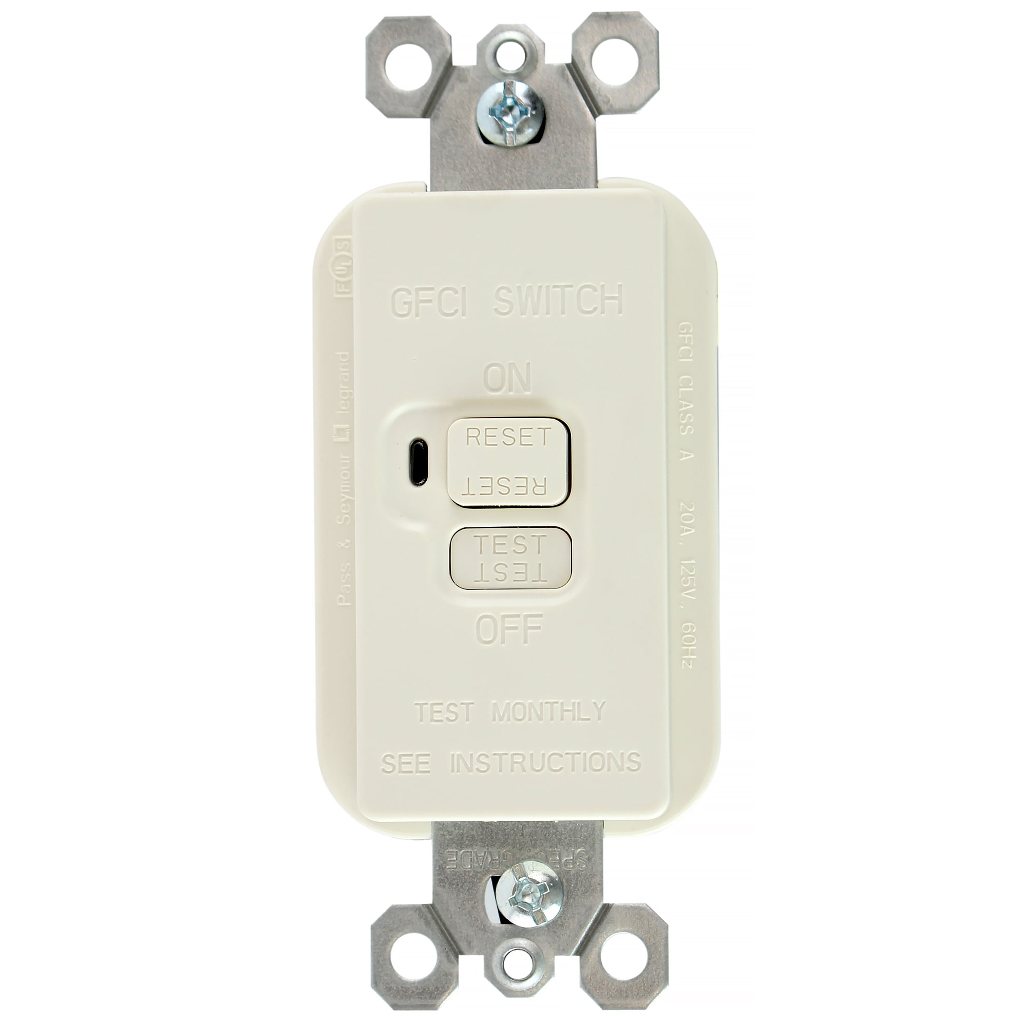 Pass & Seymour Dead Front GFCI, Light Almond 2085LA - Walmart.com