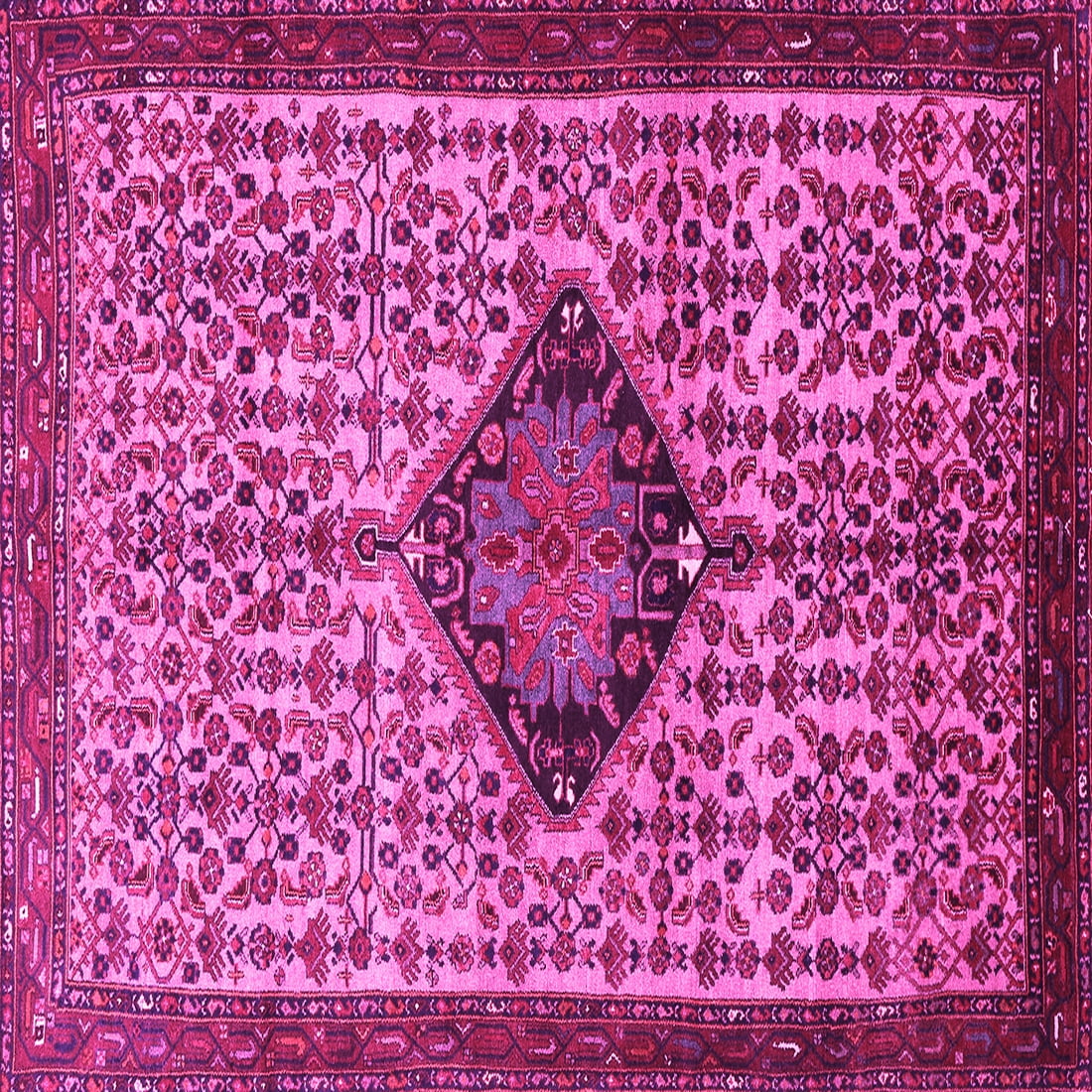 Ahgly Company Indoor Square Persian Pink Traditional Area Rugs, 7 ...