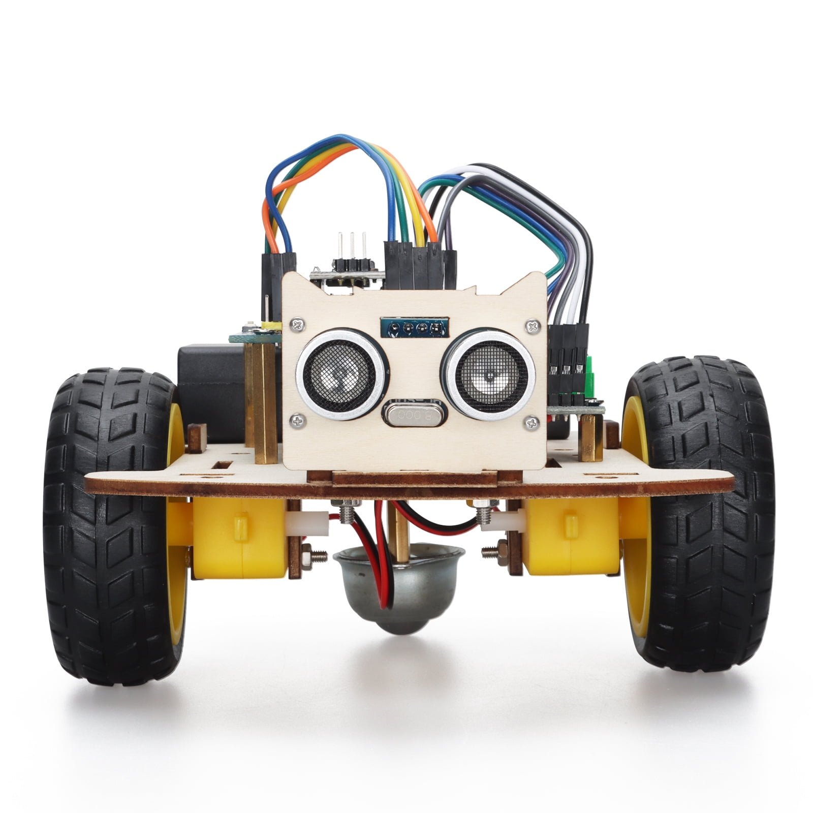 HUAYUXIN Smart Robot Car Kit, Wooden Chassis DIY Drawable STEM Robot ...