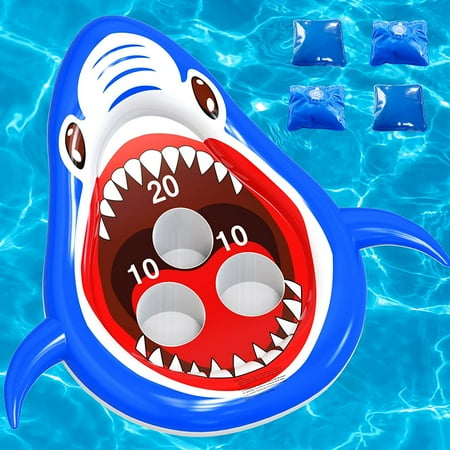 Pool Toss Games, Pool Toys Floats Kids - Inflatable Shark Swimming Pool Toys | Floating Toss ...