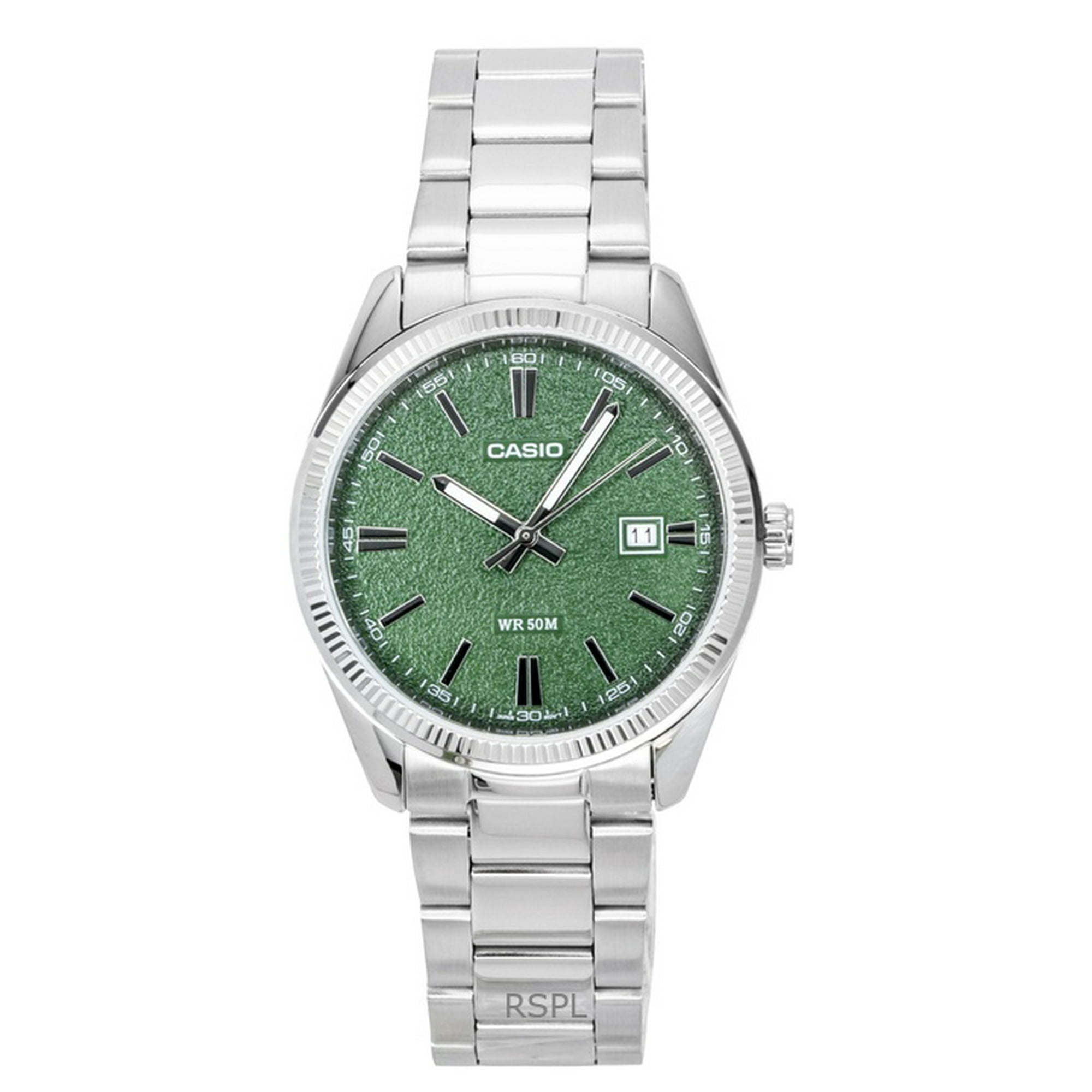 Click here for Casio Standard Analog Stainless Steel Green Dial Q... prices
