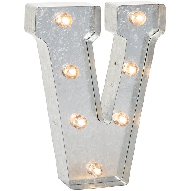 Darice Silver Light Up Marquee Letter V, 9.875 inches - Walmart.com
