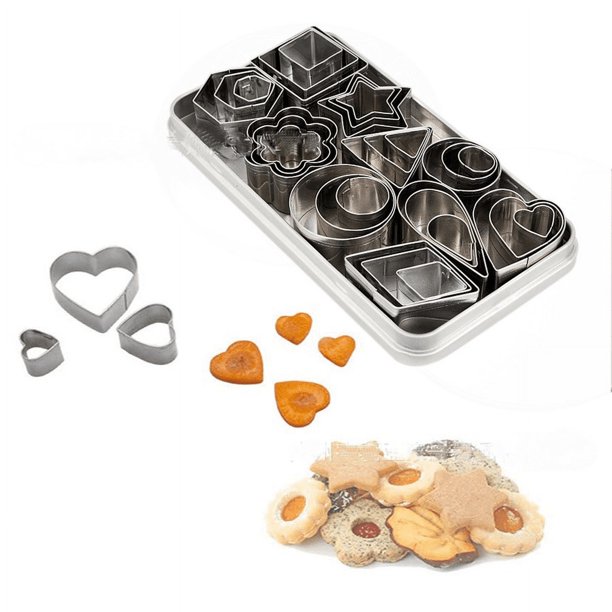 Mini Cookie Cutter Shapes Set - 30 Small Molds to Cut out Pastry Dough ...